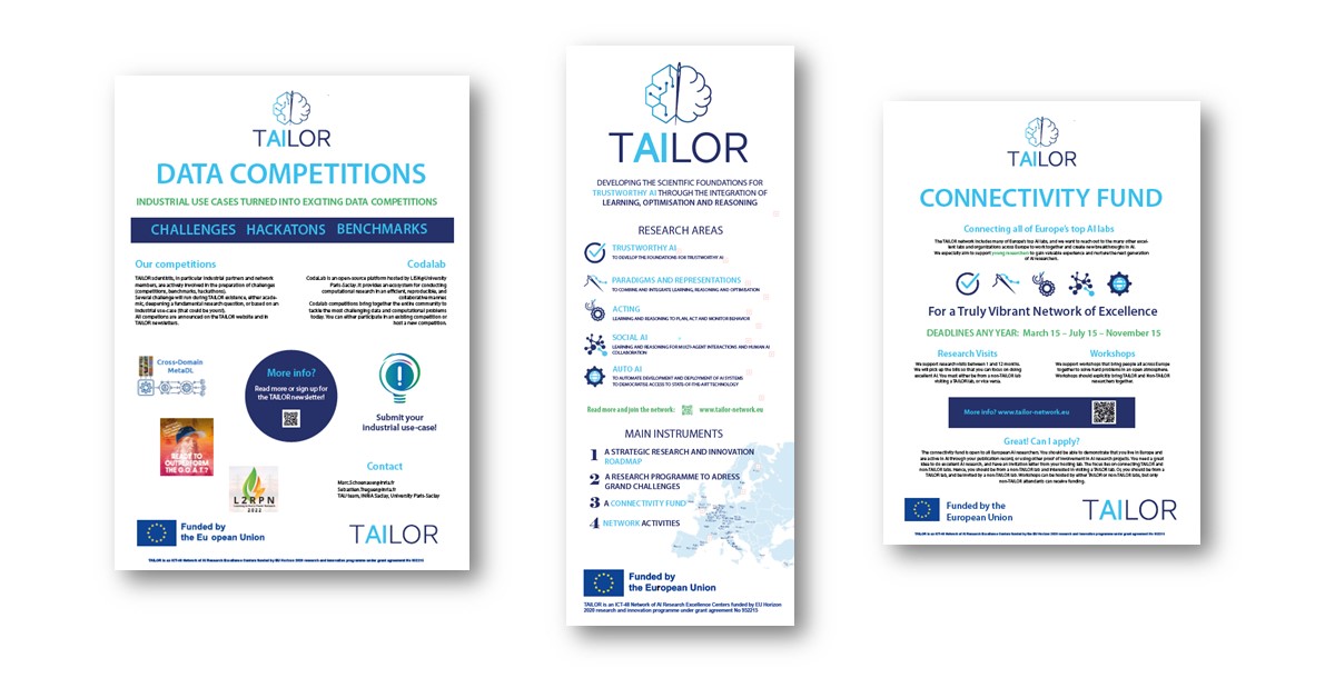 Posters, roll-up and a flag to promote the TAILOR network - TAILOR