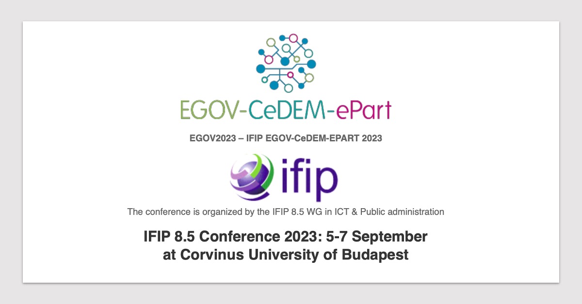 EGOV-CeDEM-EPART 2023 conference at Corvinus University of Budapest, 5 ...